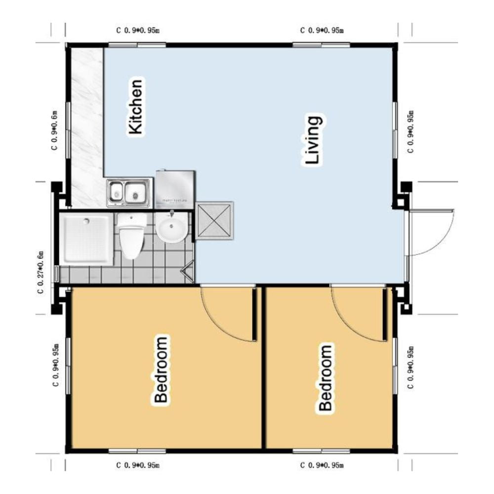 2 Bedroom standard 35SQM Home – CK Homes